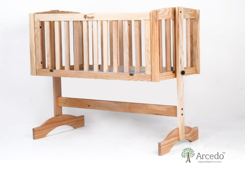 Wooden Cradle for Baby New Born Baby Swing Cradle Natural