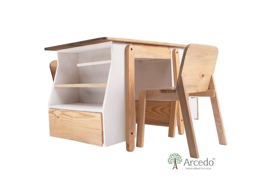 Colorful Study table for Boys & Girls with storage racks